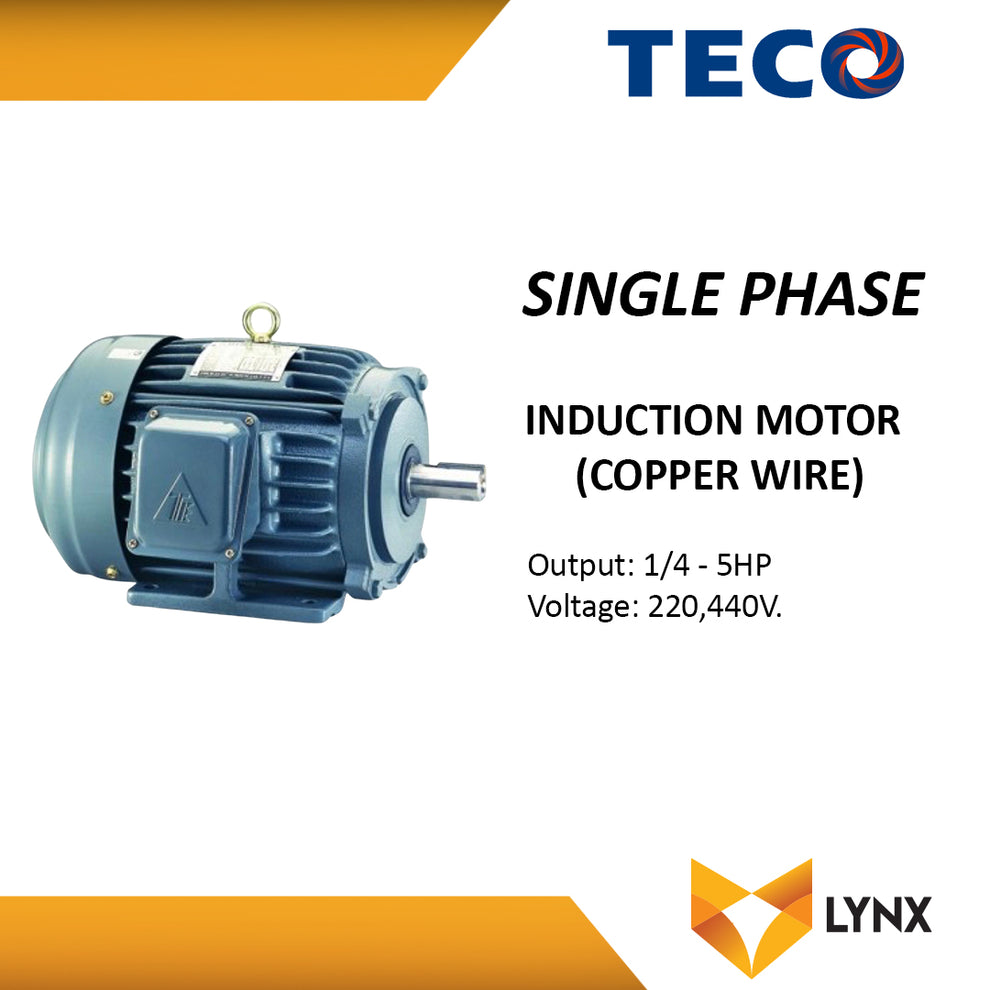 TECO INDUCTION MOTOR SINGLE PHASE – Lynx Industrial Trading Corporation